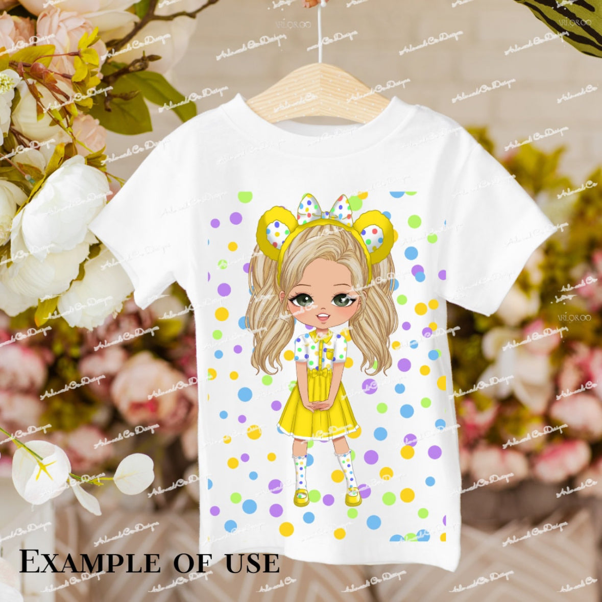 Cute Spotty children in need inspired girls character dolls clipart se ...