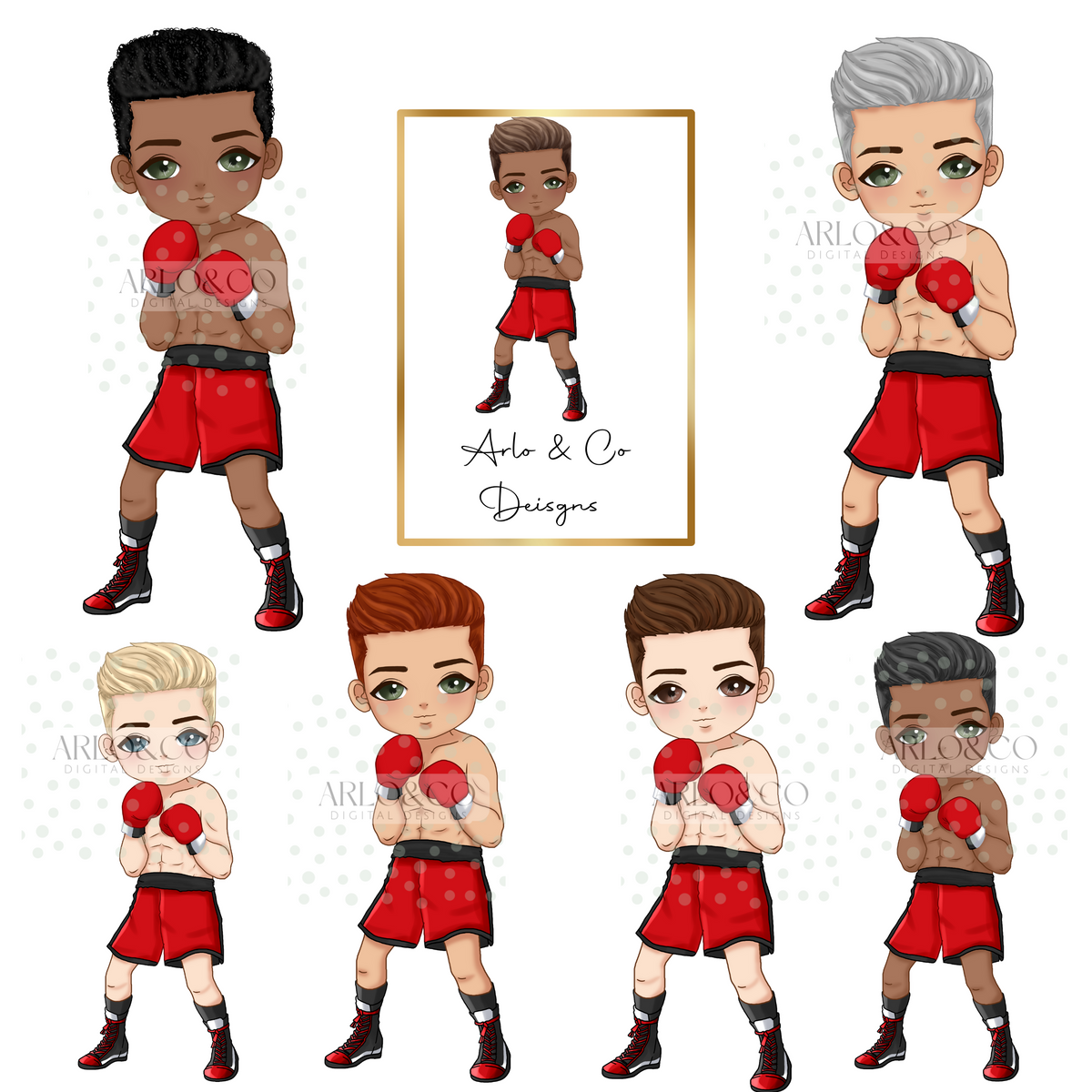 Boxing boys - Fashion Doll DIGITAL DOWNLOAD – Arlo and Co Designs