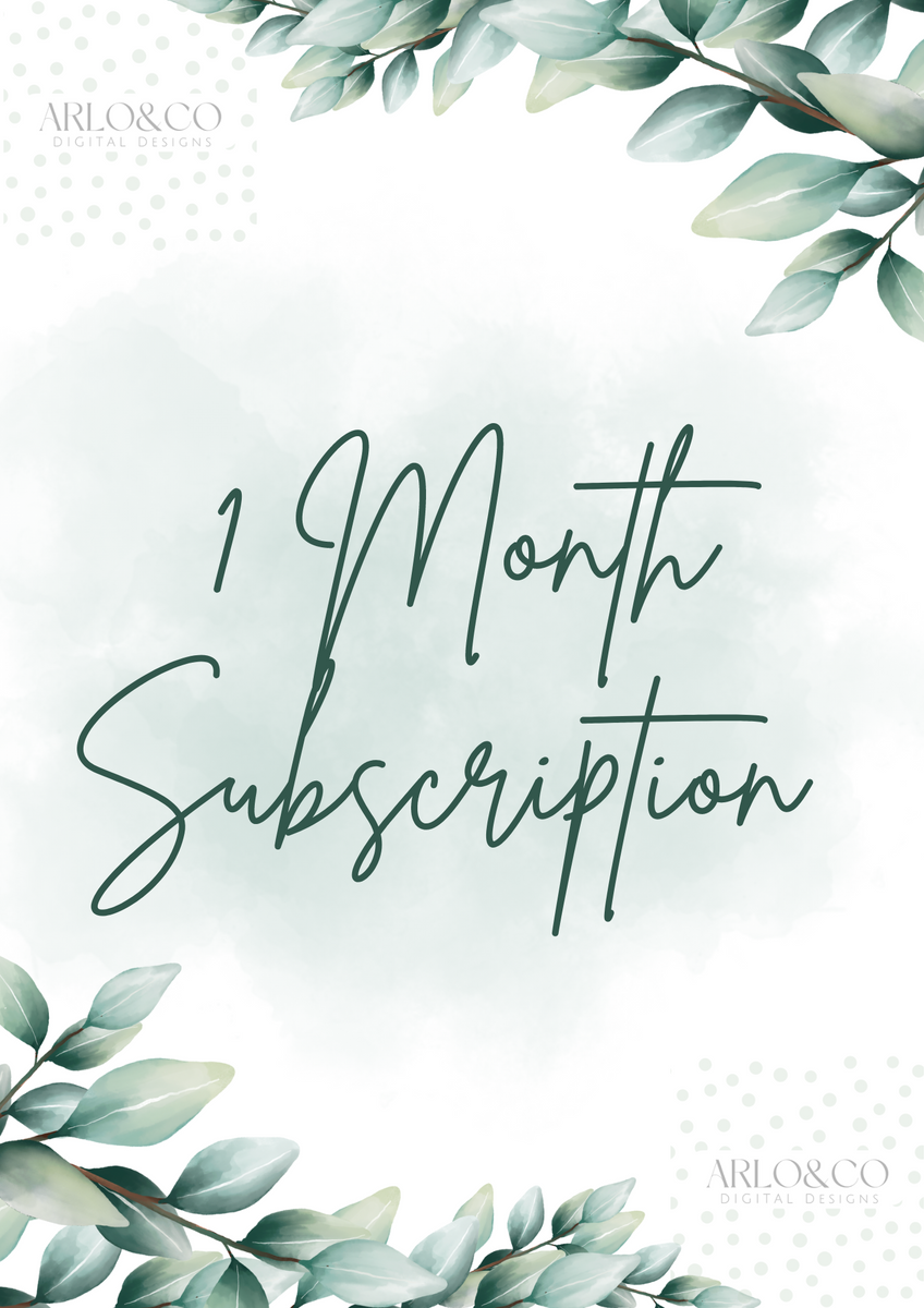 1 Month Digital Design Subscription – Arlo and Co Designs